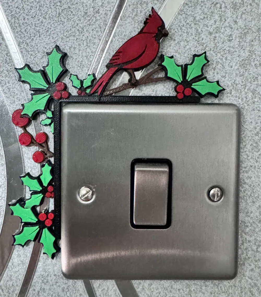 Cardinal bird Christmas light switch decoration by G.in.wonderland ...