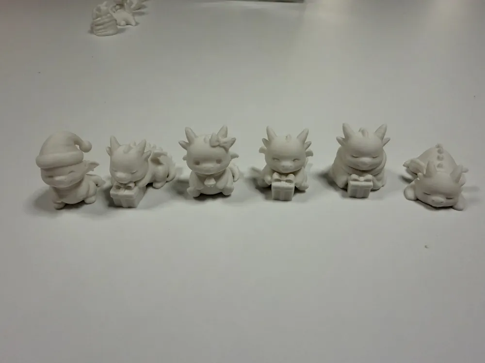 Mini Christmas Dragons - 6 cute mini - Free 3D Print Model - MakerWorld