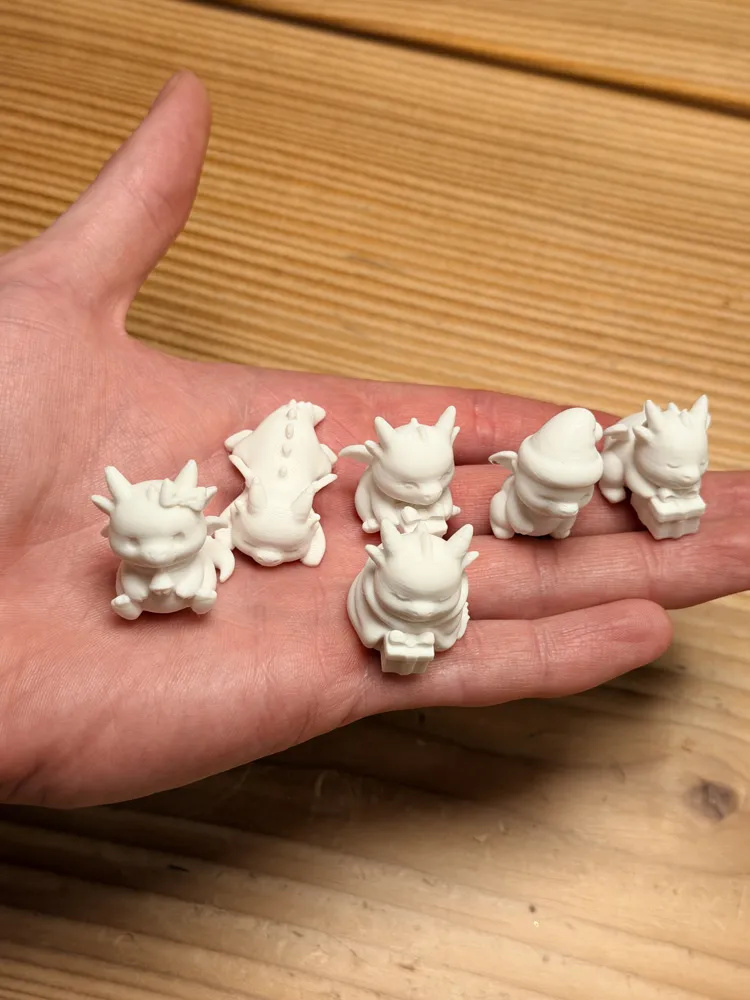 Mini Christmas Dragons - 6 cute mini - Free 3D Print Model - MakerWorld