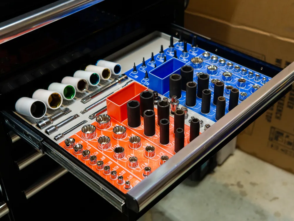 Gridfinity Harbor Freight Pittsburgh 3/8 Sockets by DontknowaSTEP ...