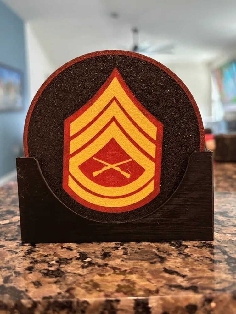 USMC Rank Insignia Coasters E3-E8 - Set of 4 by Centurion Custom ...