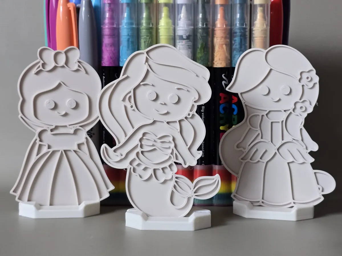 Princess Girls Coloring Craft Mermaid Creative - Free 3D Print Model ...