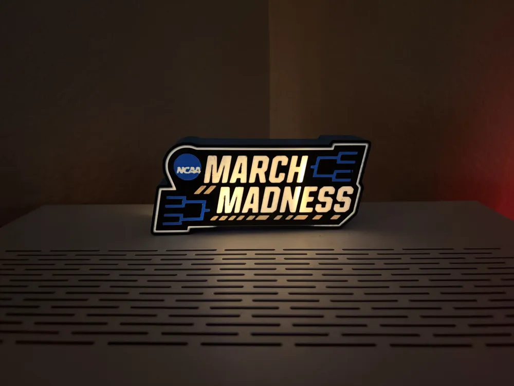 March Madness Basketball LED Lightbox - Free 3D Print Model - MakerWorld