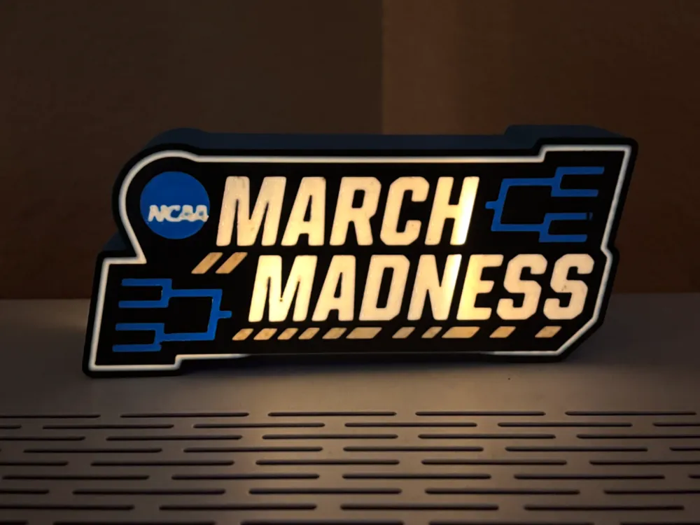 March Madness Basketball LED Lightbox - Free 3D Print Model - MakerWorld