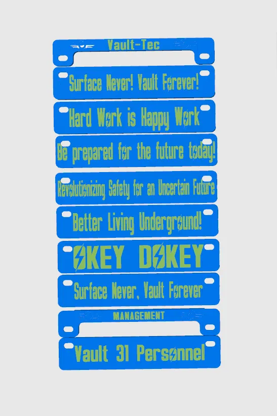 Fallout License Plate Frame Bundle - VAULT-TEC Remixed by Starlayer ...