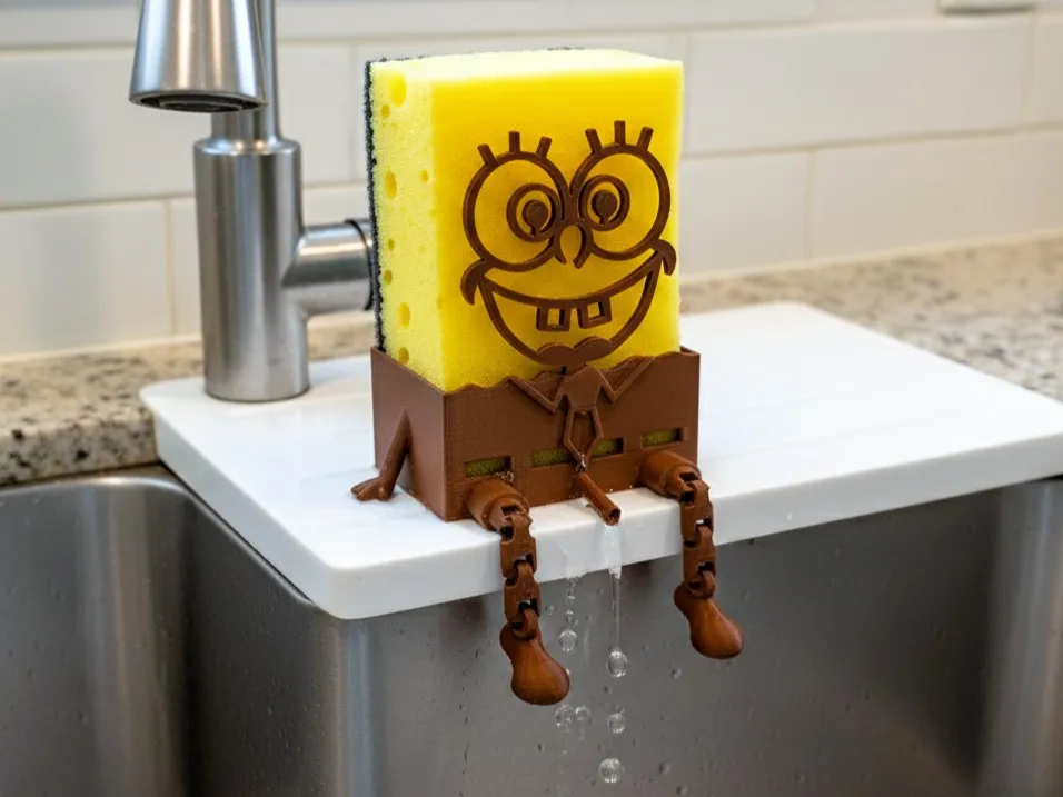 Spongebob Sponge Holder (Print-in-Place) - Free 3D Print Model - MakerWorld