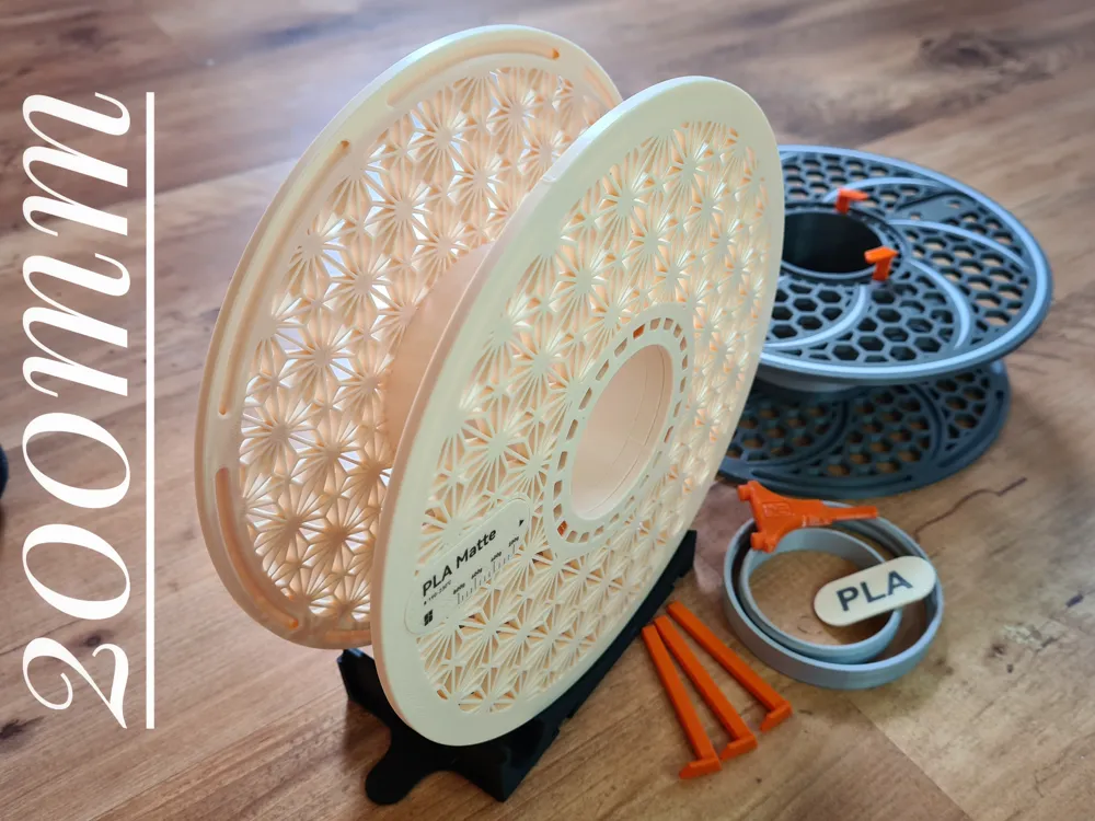 Printable Spool - 200mm - Kumiko & Hexagon - Free 3D Print Model ...