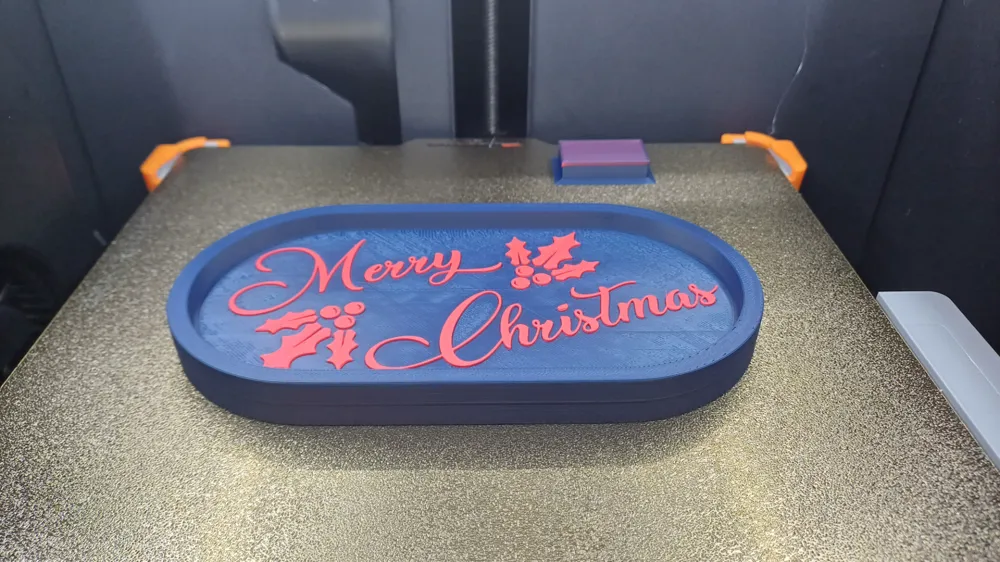 Merry Christmas Trinket Tray - Free 3D Print Model - MakerWorld