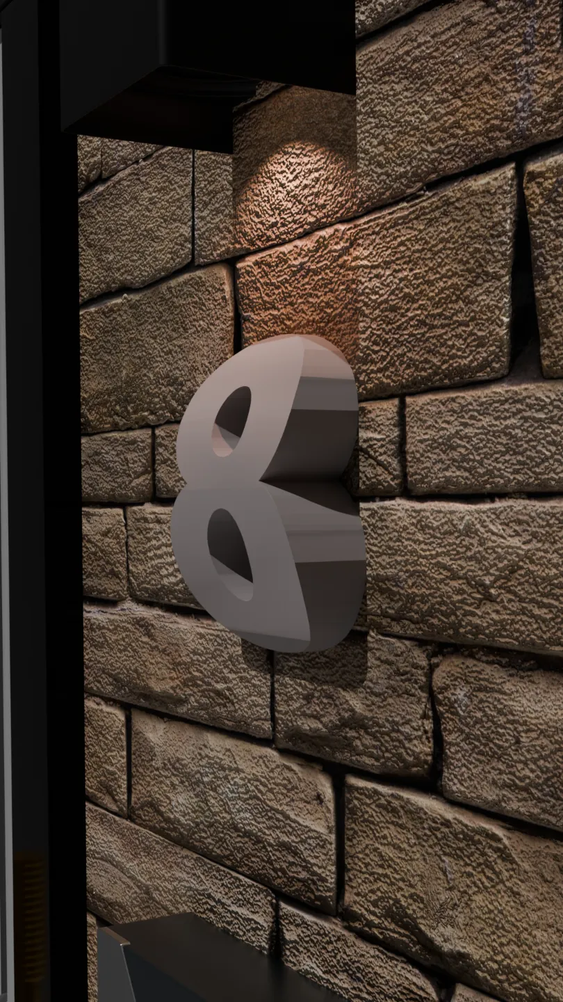 House Number 8 in Modern Rounded Style by emmemodeling MakerWorld ...