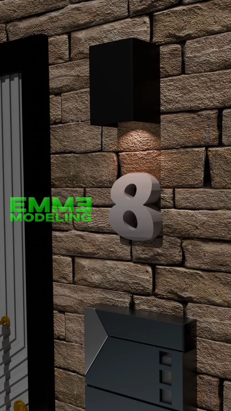 House Number 8 in Modern Rounded Style by emmemodeling MakerWorld ...