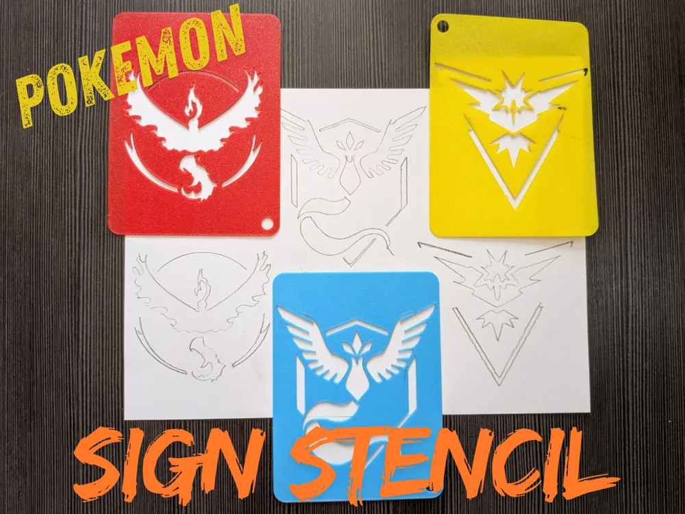Sign stencil Pokémon go teams Logo by Jay Dean - MakerWorld