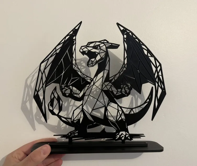 Geometric Low Poly Charizard Pokemon V6 by 3DPrintWolf MakerWorld ...