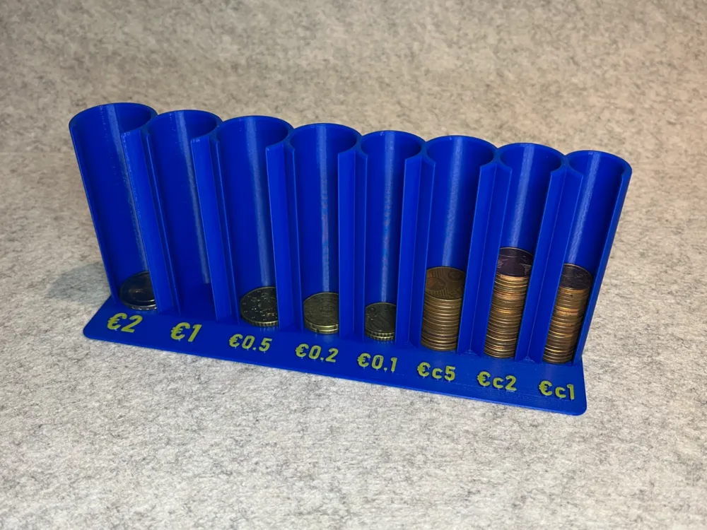 Euro coin sorter storage by design3d MakerWorld: Download Free 3D Models