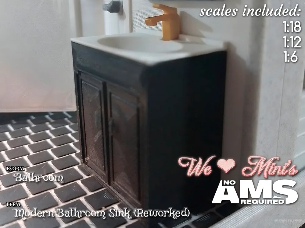 Dollhouse - Modern Bathroom Sink V2 by 6POiNT6 MakerWorld: Download ...