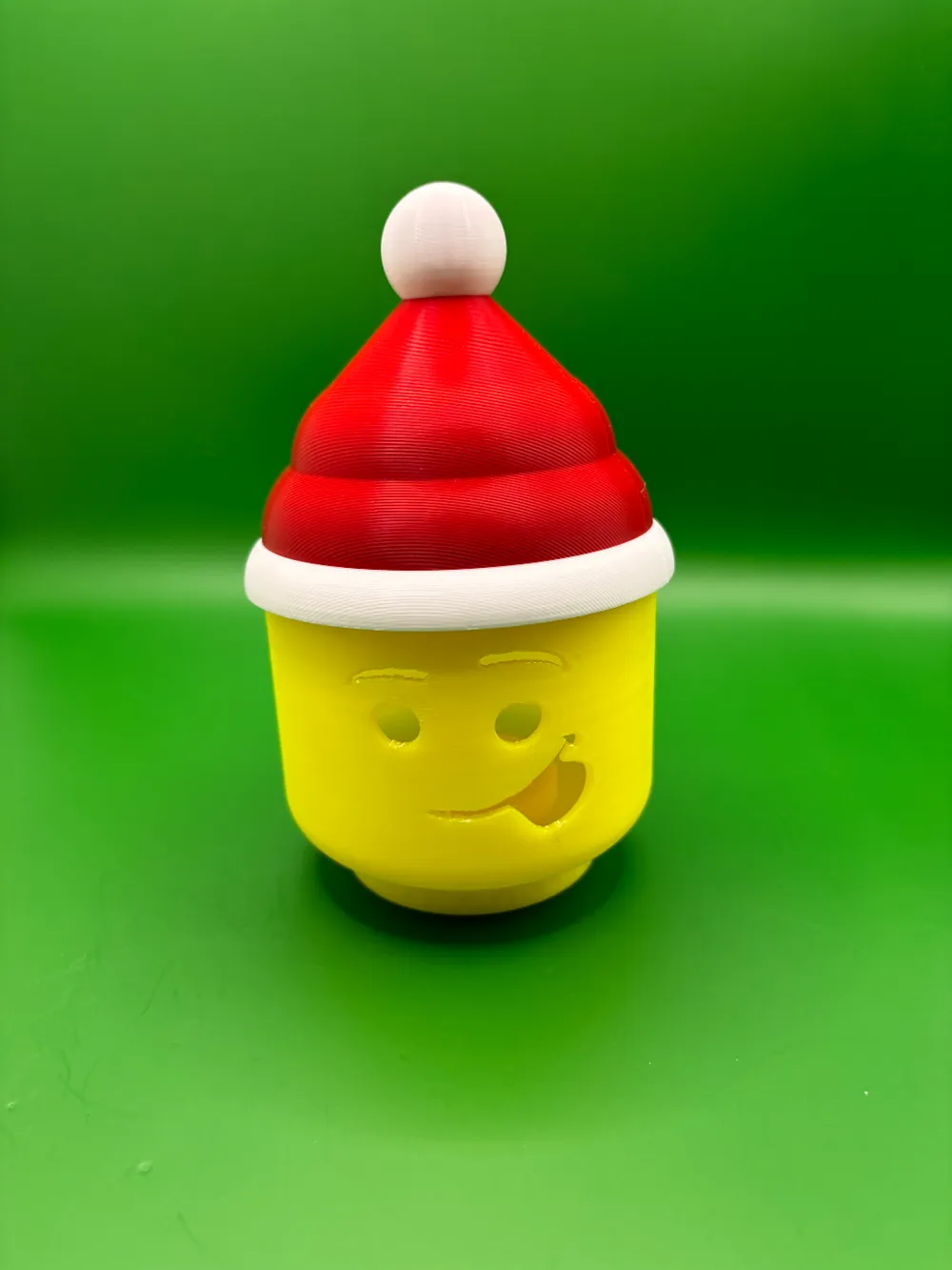 Lego tealight Heads with Christmas Hats by KogKbo - MakerWorld