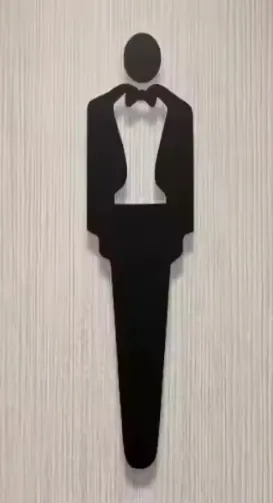 Elegant bathroom sign: modern WC logo - Free 3D Print Model - MakerWorld