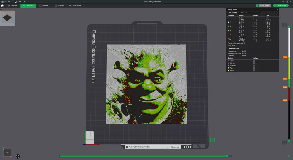 Graffiti Shrek Hueforge by 3Ree Printing MakerWorld: Download Free 3D ...