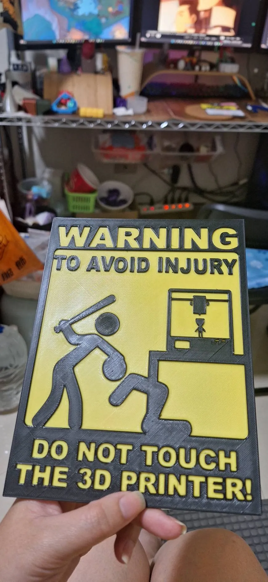3D Printer Warning Sign 二次创作 - 来自 Li Yan - MakerWorld
