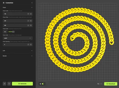 Cuban ChainMaker - Parametric chain generator by Koolm MakerWorld ...