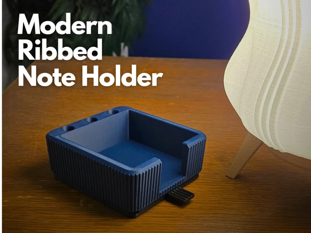 Modern Ribbed Designer Sticky Note Holder by dlhicks944 MakerWorld ...