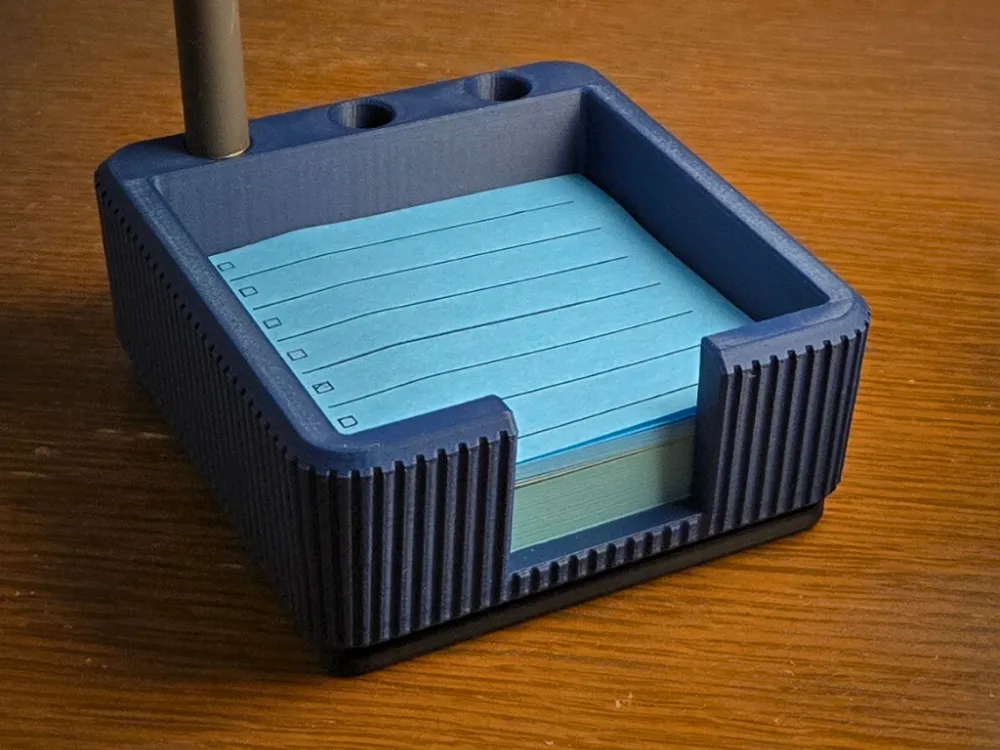 Modern Ribbed Designer Sticky Note Holder by dlhicks944 MakerWorld ...
