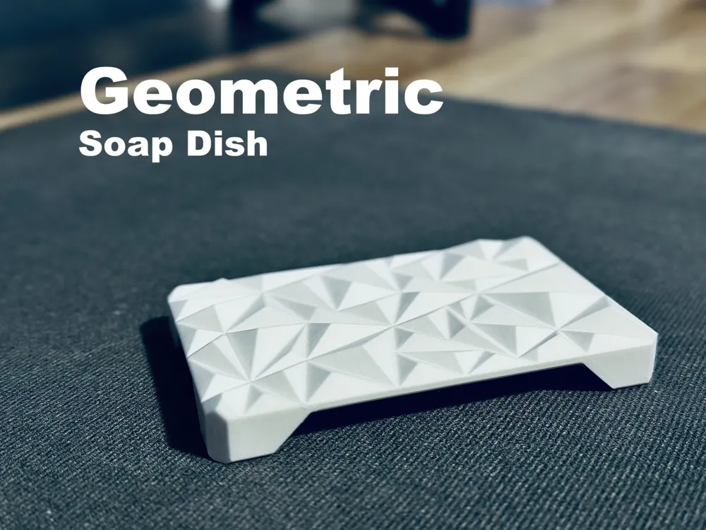 Modern Soap Dish/Tray - Geometric Triangles by 3DVJModels - MakerWorld