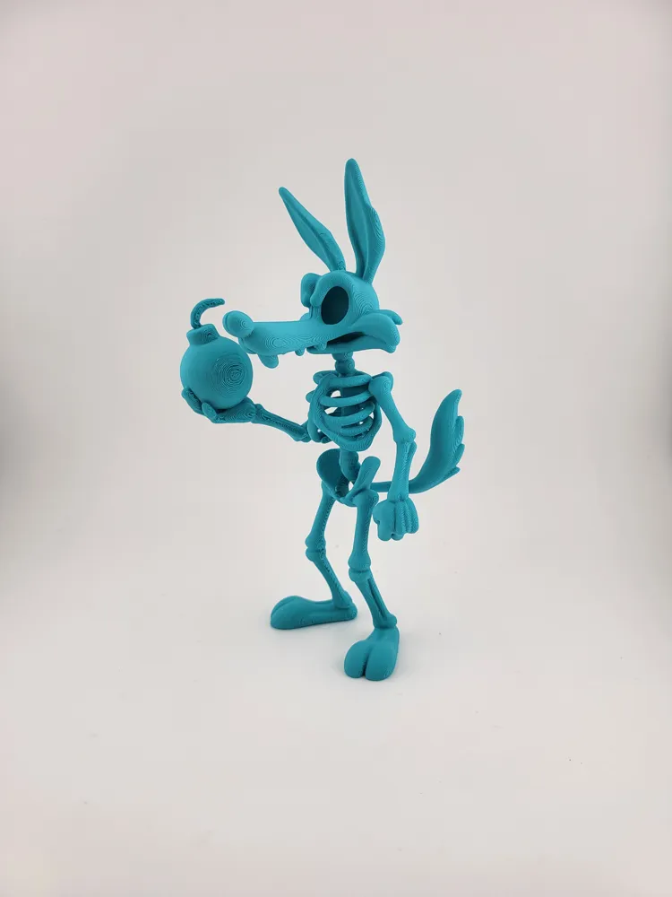 Looney Tunes Wile E. Coyote Skeleton with Bomb - Free 3D Print Model ...