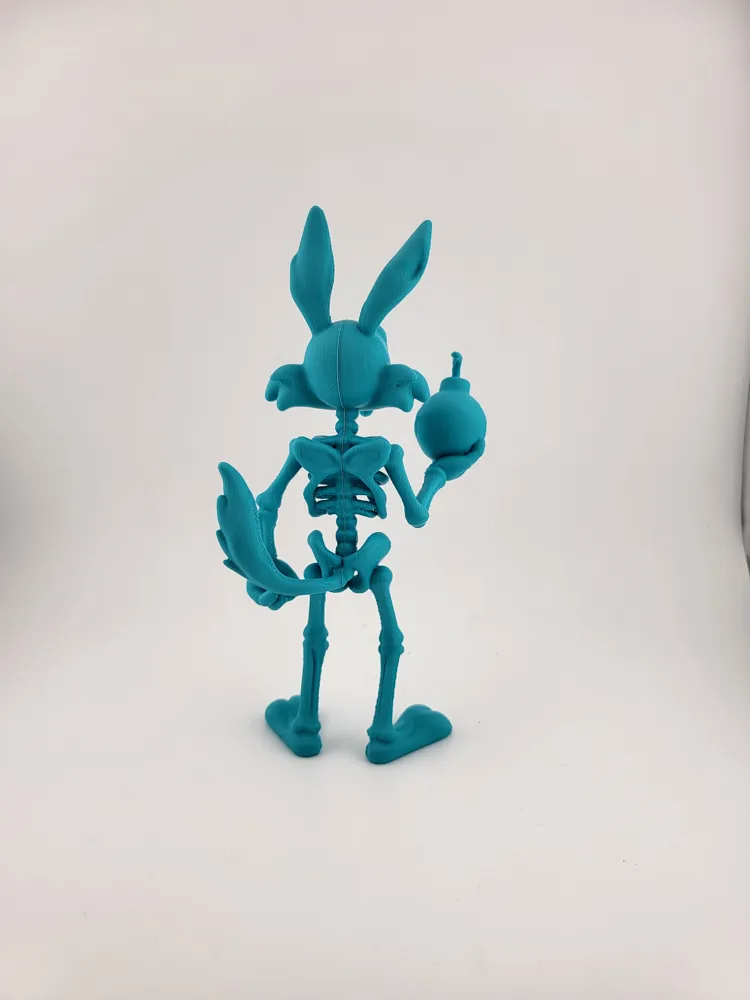 Looney Tunes Wile E. Coyote Skeleton with Bomb - Free 3D Print Model ...