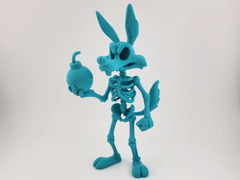 Looney Tunes Wile E. Coyote Skeleton with Bomb - Free 3D Print Model ...