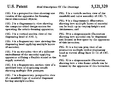 FDM 3D Printer Patent Sheet 4 US5121329A Apparatus and method for ...