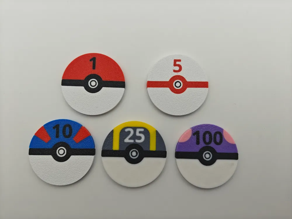 Pokeball poker chip set with print in place case by Jeroblack - MakerWorld
