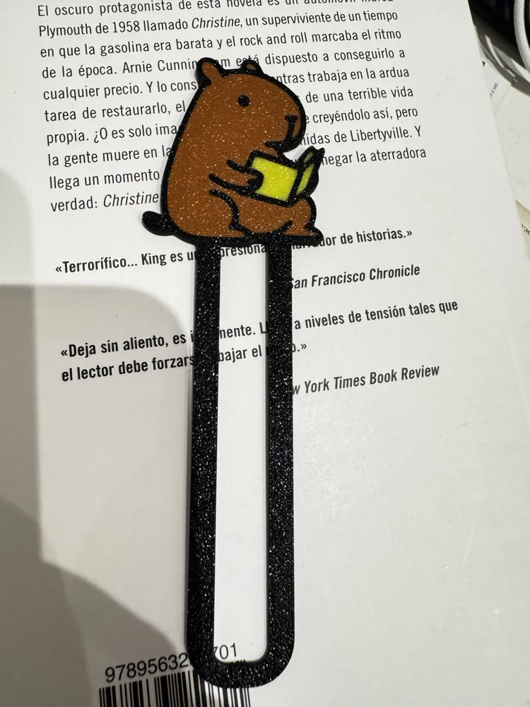 Capybara reading bookmark - Free 3D Print Model - MakerWorld