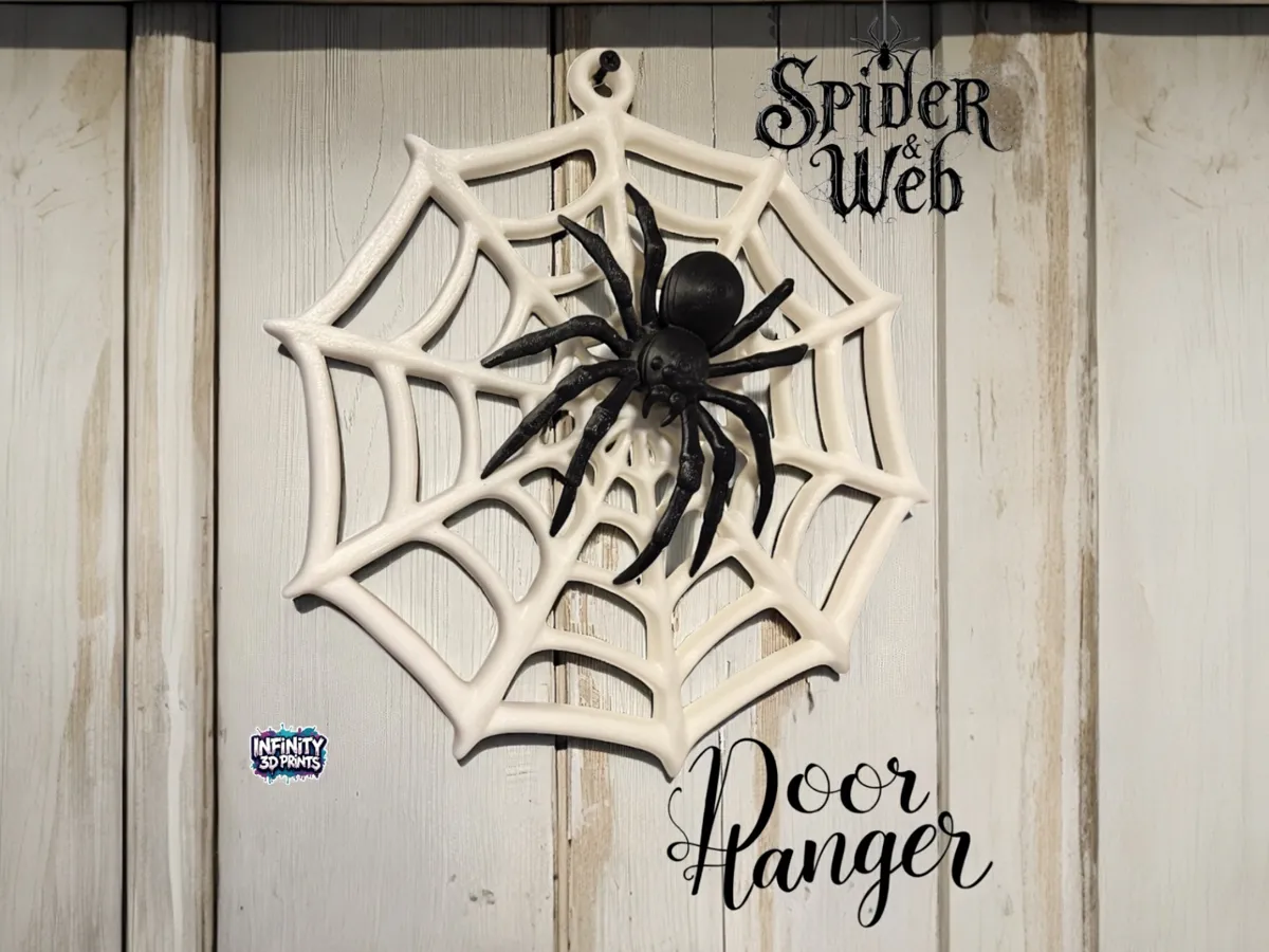 SPIDER & WEB HANGING DECOR - Free 3D Print Model - MakerWorld
