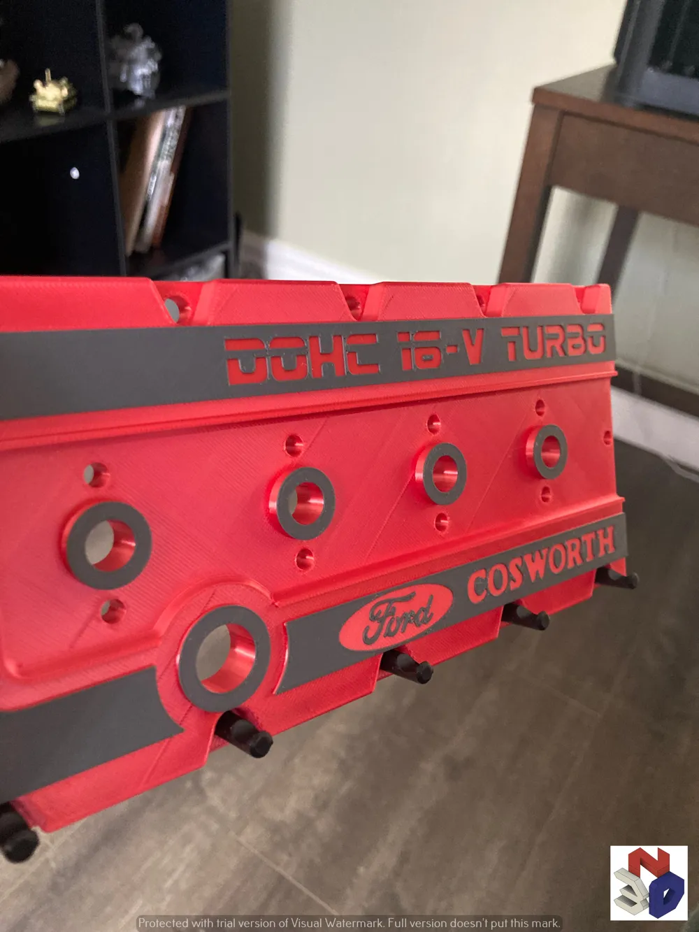Ford Cosworth Engine/Rocker Cover Plate/Key Rack - Free 3D Print Model ...