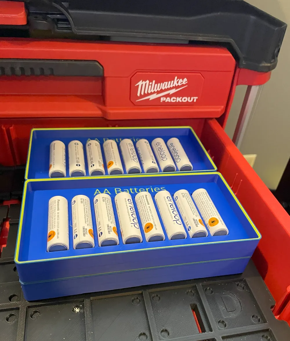 Gridfinity Horizontal AA Battery Bin by AegisSailor - MakerWorld