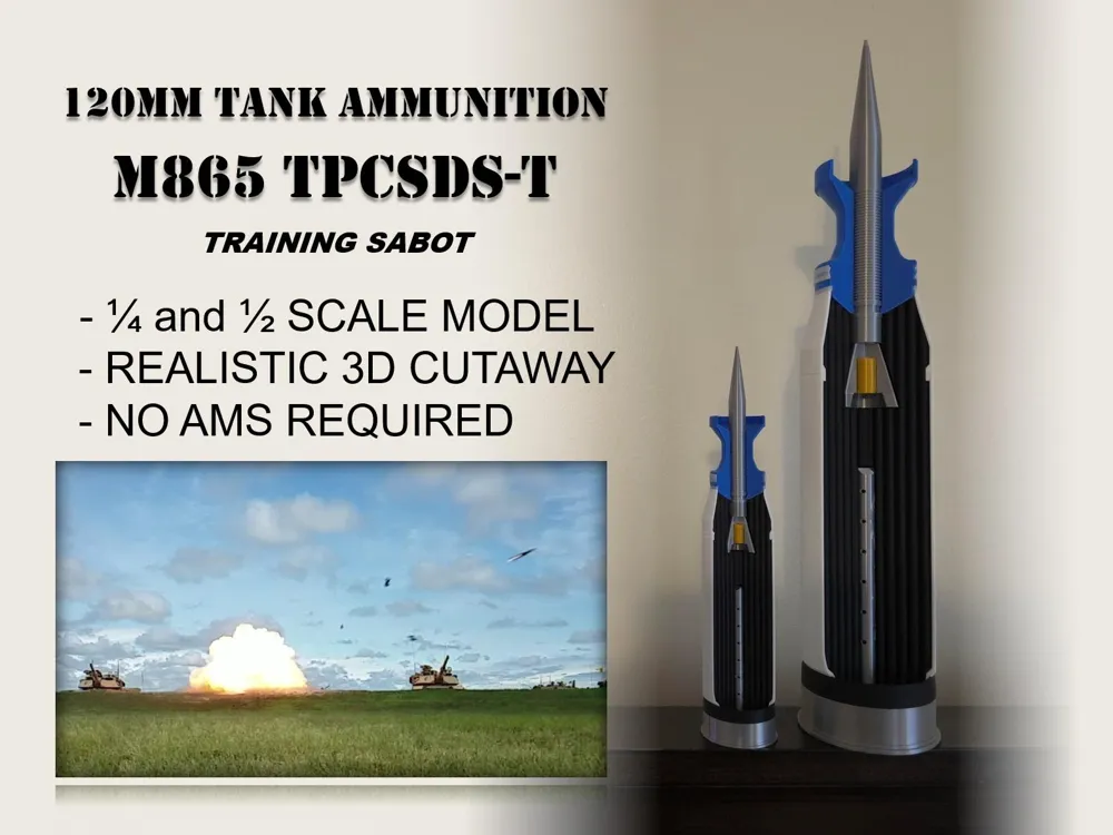 M865 Training Sabot 120mm Tank Round Cutaway Model by missing_string ...