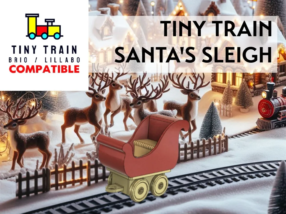 Tiny Train Santa's Sleigh by Wood & Handcraft - MakerWorld