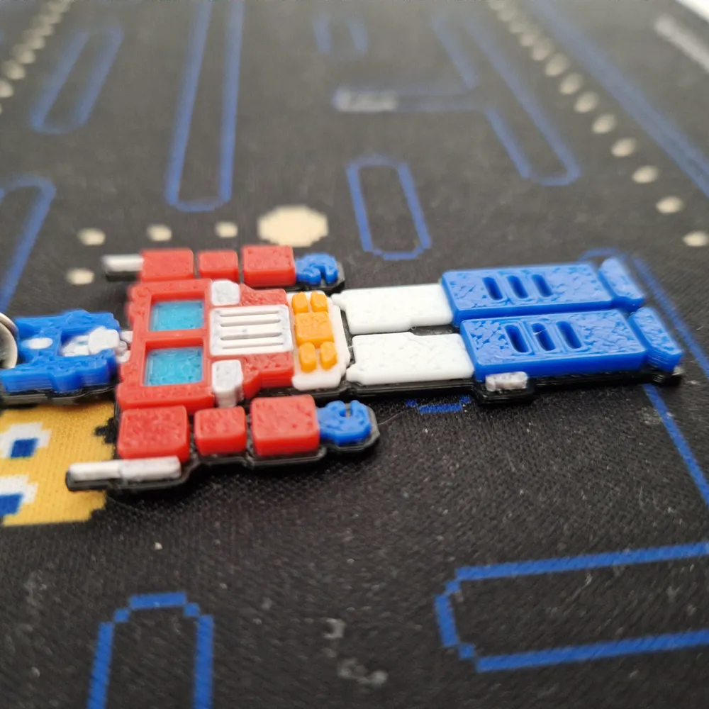 Transformers Optimus Prime 8 Bit Pixel Keyring by EmBy Designs - MakerWorld