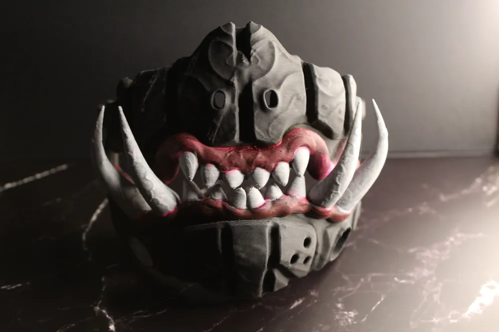 Cyber Oni Demon Mask Remixed by SA3D MakerWorld: Download Free 3D Models