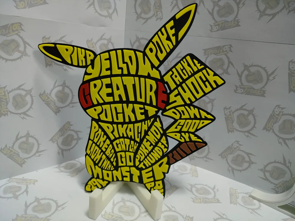 Pikachu - Calligram Wall Art by kraciboy - MakerWorld