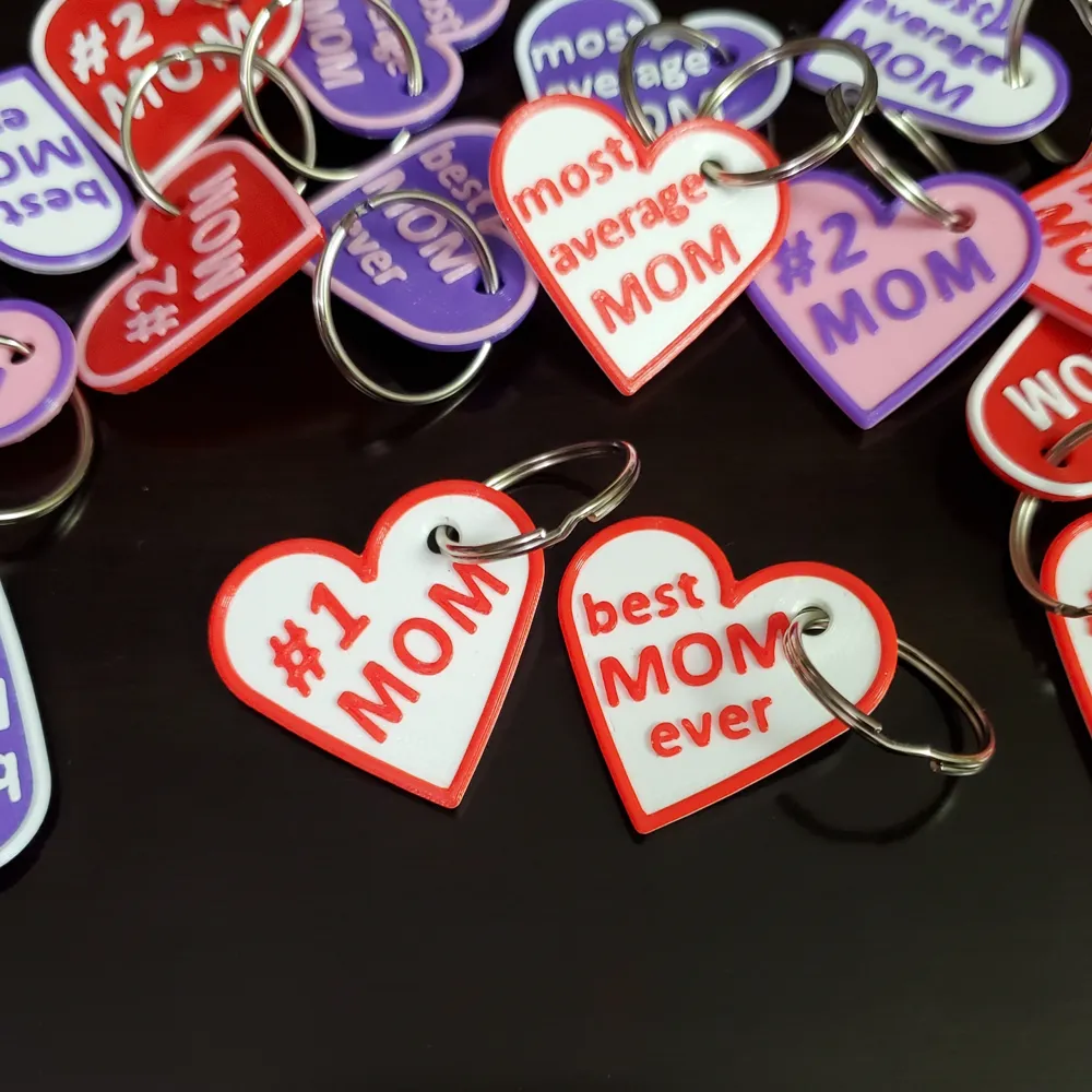 Cute Mother's Day Heart Keychains by Ziggy - MakerWorld