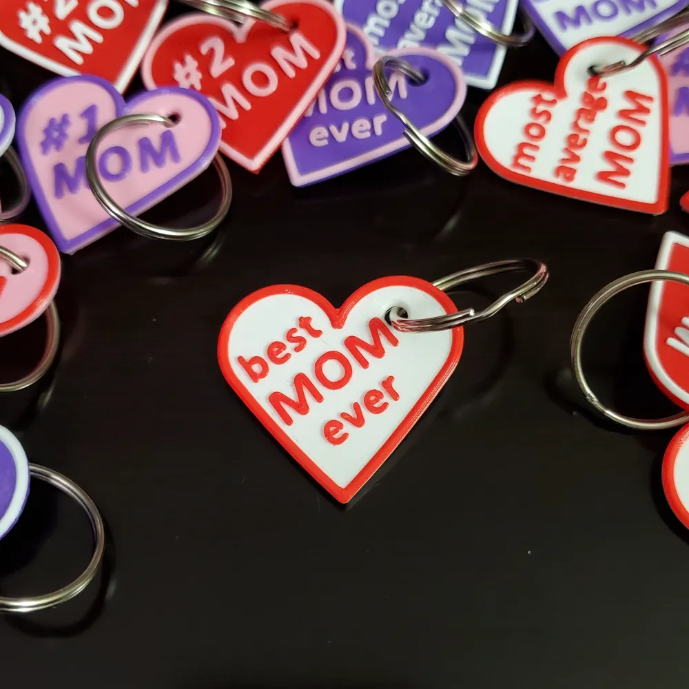 Cute Mother's Day Heart Keychains by Ziggy - MakerWorld