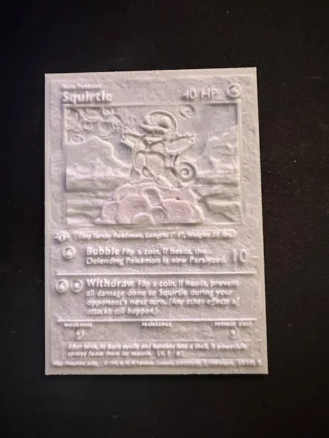 Squirtle Pokemon card lithophane by thatguy08 - MakerWorld