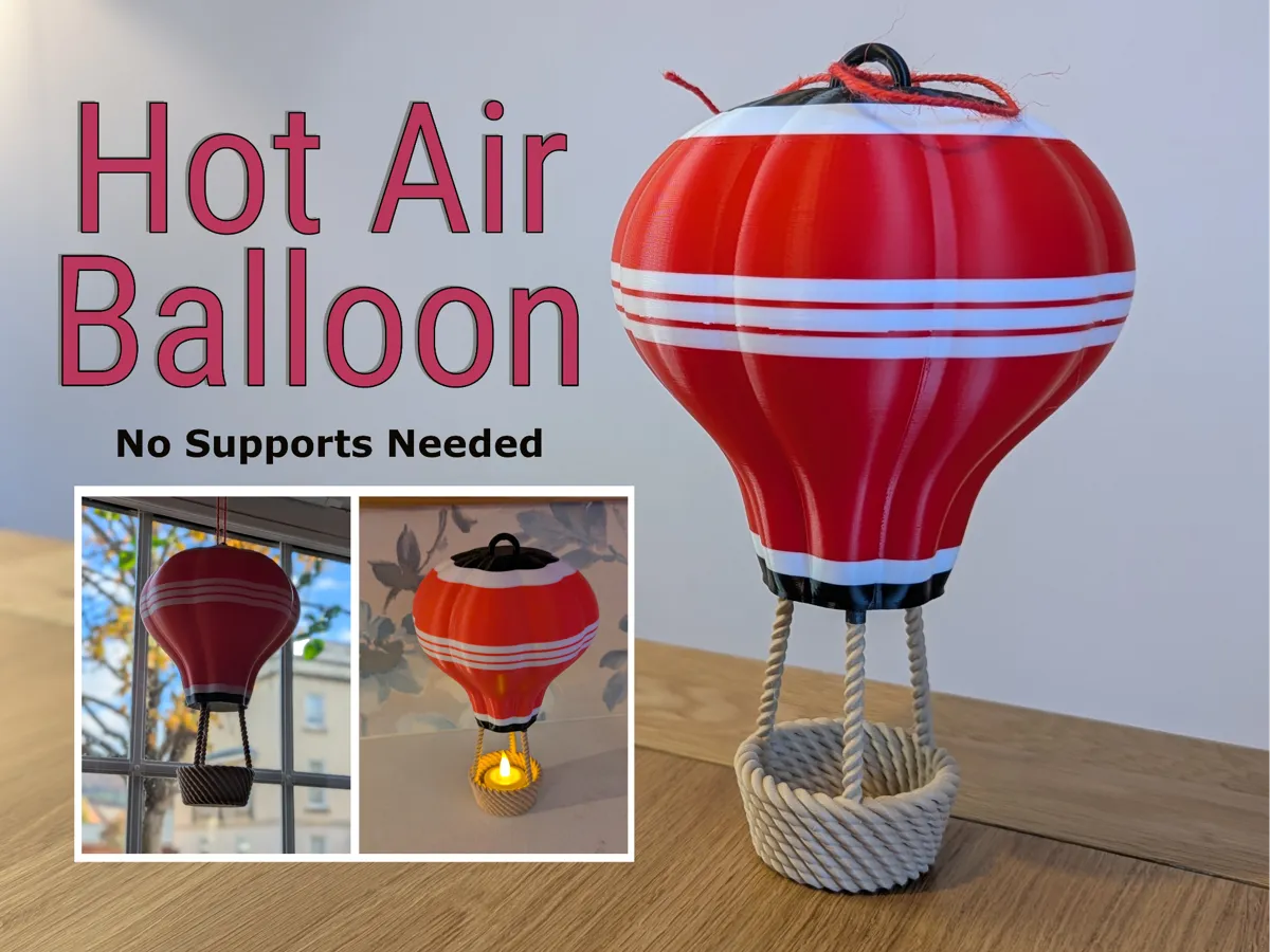 Hot Air Balloon - Tealight Compatible -No Supports - Free 3D Print ...