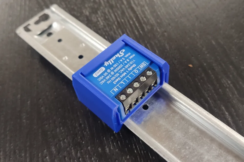 Shelly 1 Mini Gen3 DIN-Rail Holder Mount Bracket by BasementLAB ...