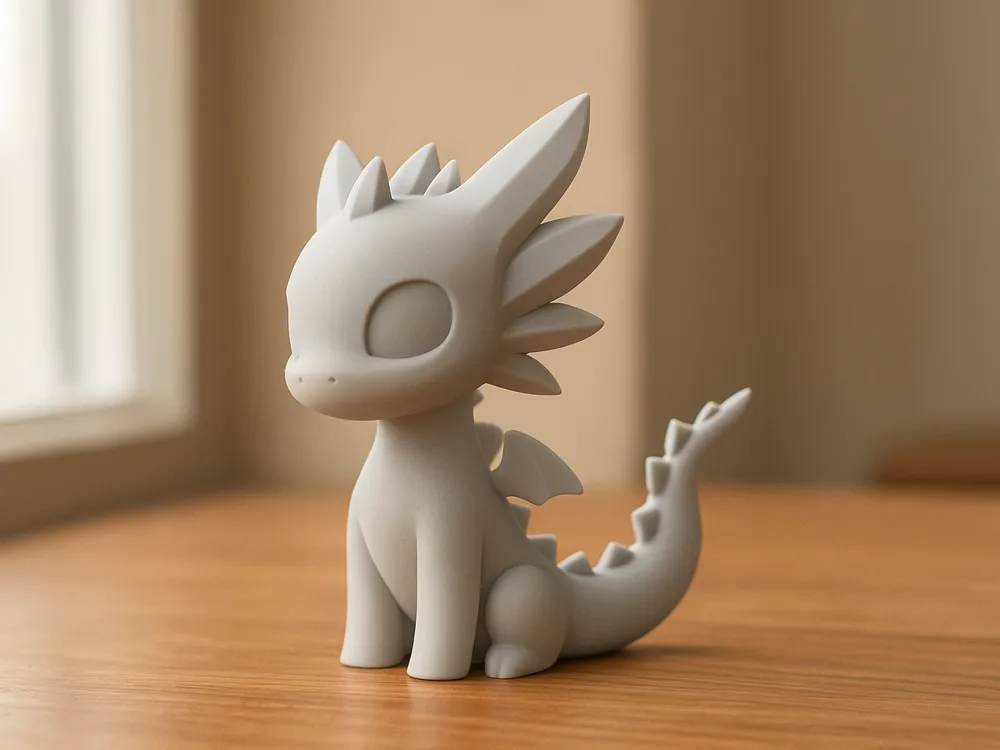 Cute Dragon – Adorable 3D Printed Fantasy Figurine - Free 3D Print ...