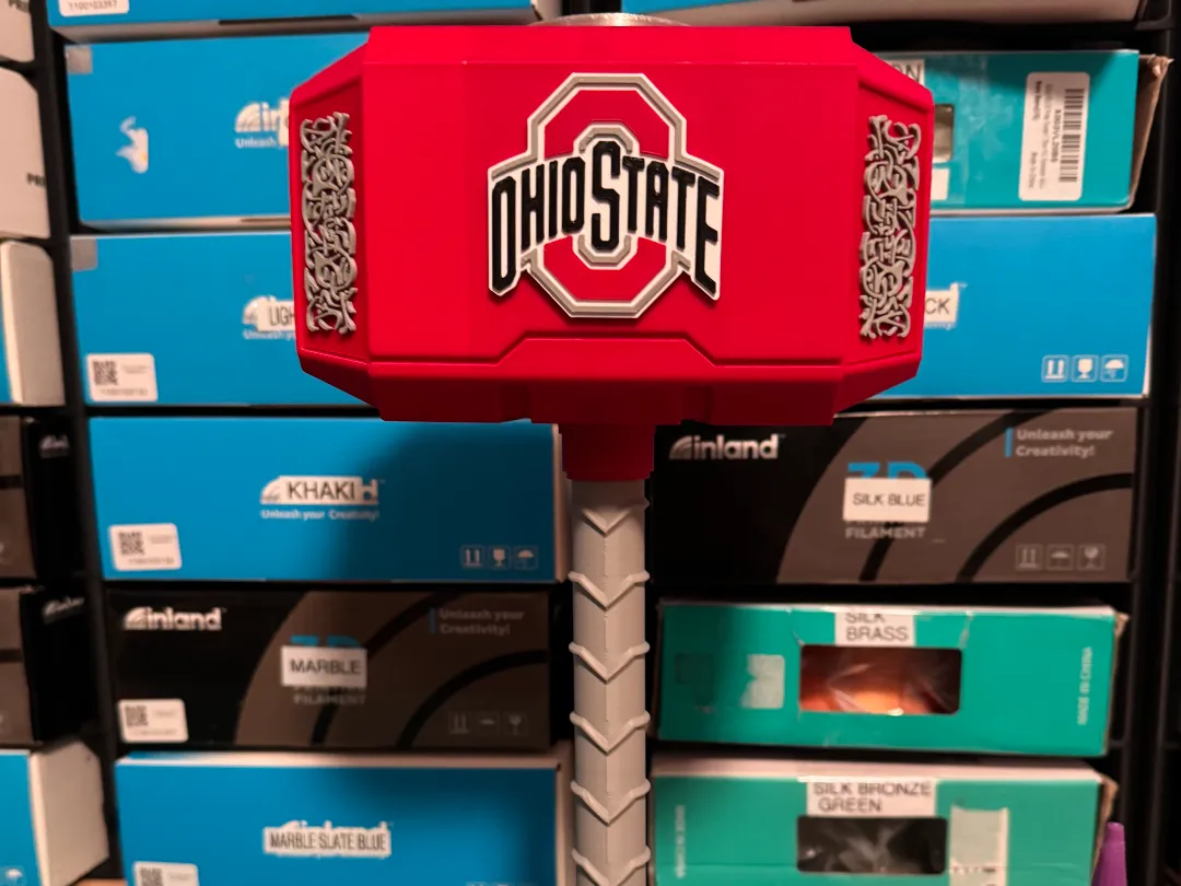 Ohio State Buckeyes Thor's Hammer - Free 3D Print Model - MakerWorld