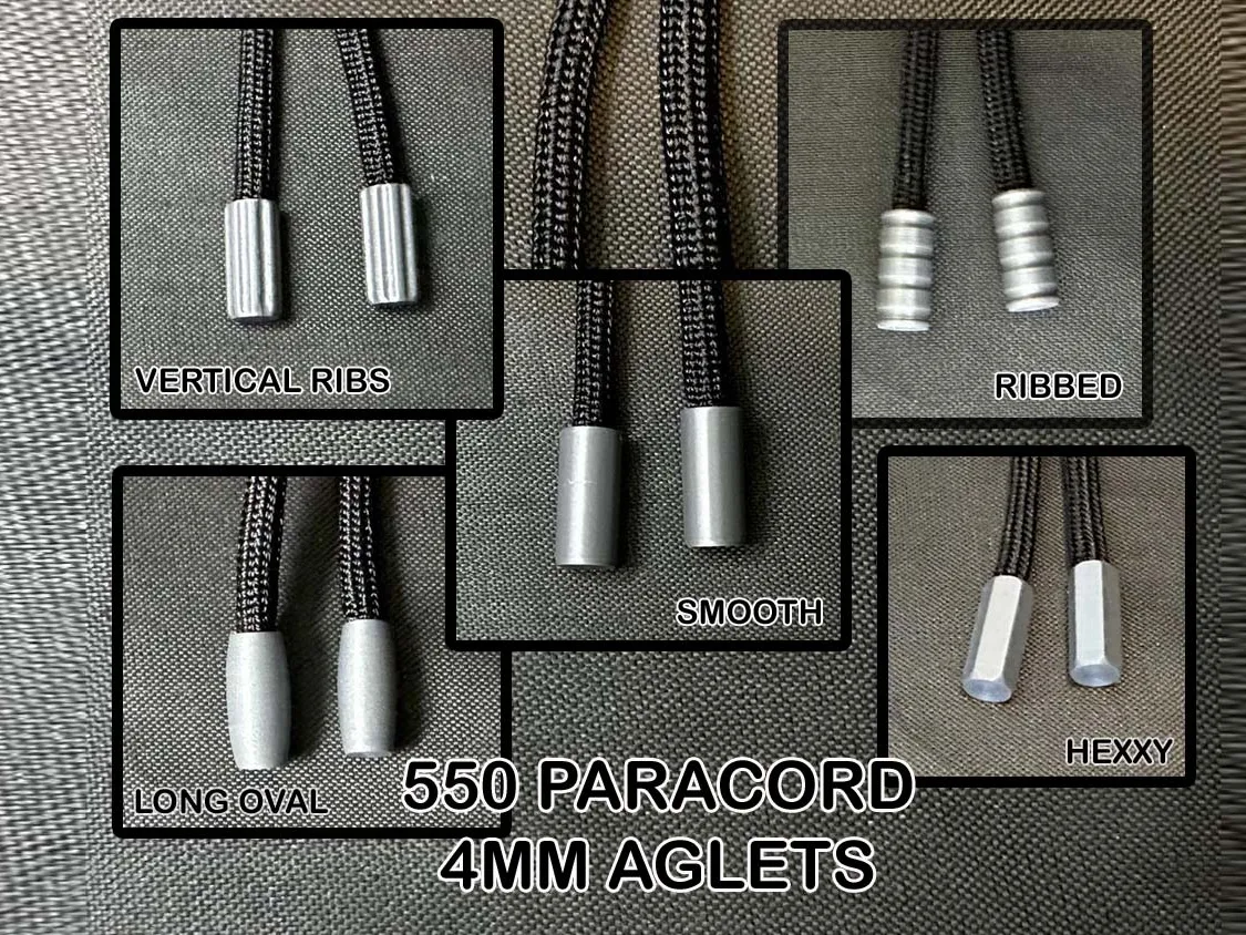 550 Paracord 4mm Aglets - Glue on Ends - 5 Styles - Free 3D Print Model ...