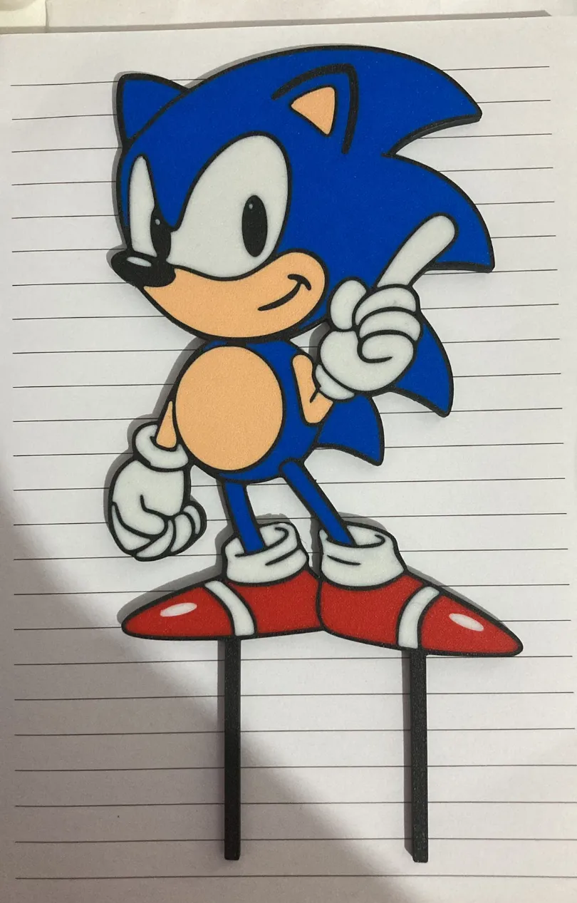 topper sonic top cake by Tufa 3D MakerWorld: Download Free 3D Models