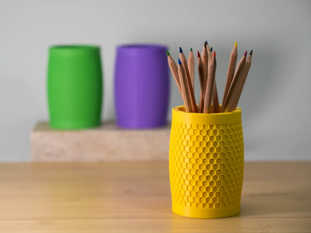 Textured Trio: Geometric Pen Holders by Rox3D MakerWorld: Download Free ...